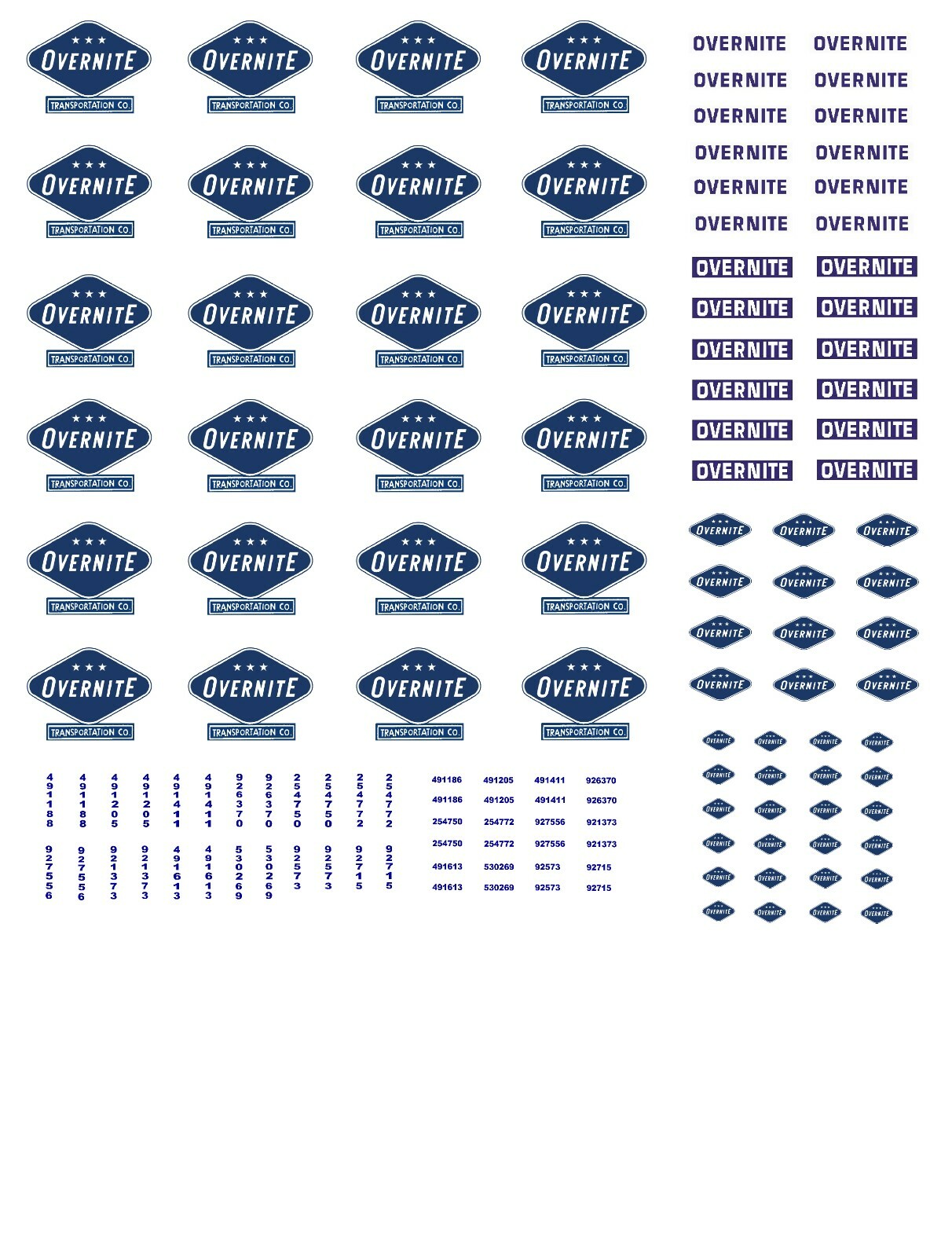 HO Scale Truck / Trailer Decals. " Overnite Transportation " | eBay
