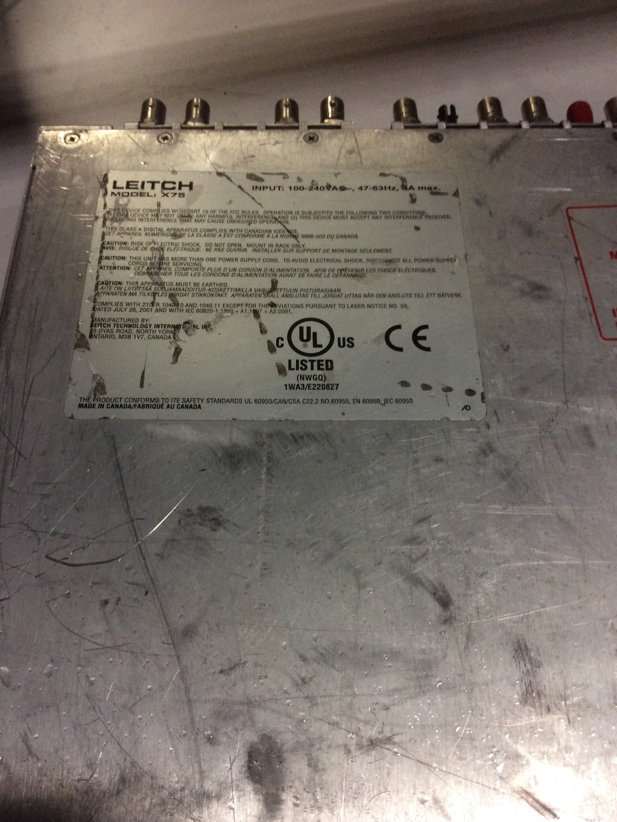 Leitch Harris X75HD-AV-2PS Frame Sync w/ TT Dolby-1 and HDDU0CON for ...