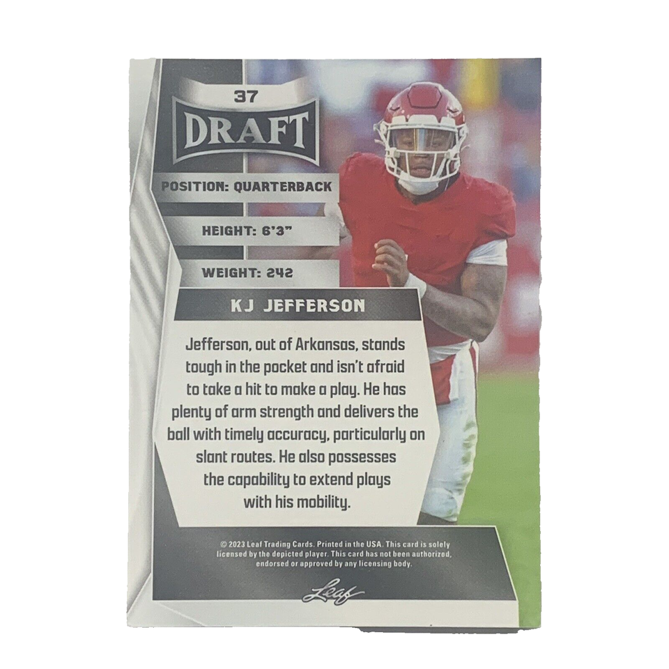 2023 Leaf Draft Football Card #37 KJ Jefferson - Base (ARC) | eBay