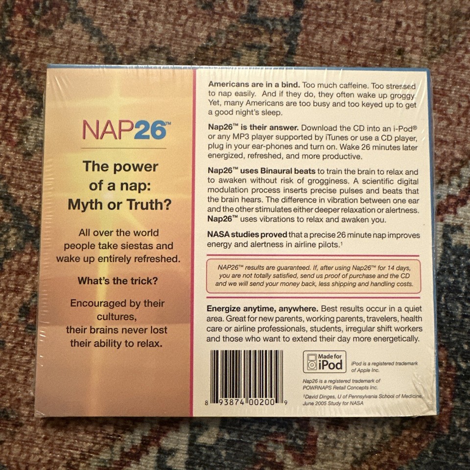 NAP26 - Non-drug Audio Sleep System (Audio CD) Powr Naps Brand New | eBay