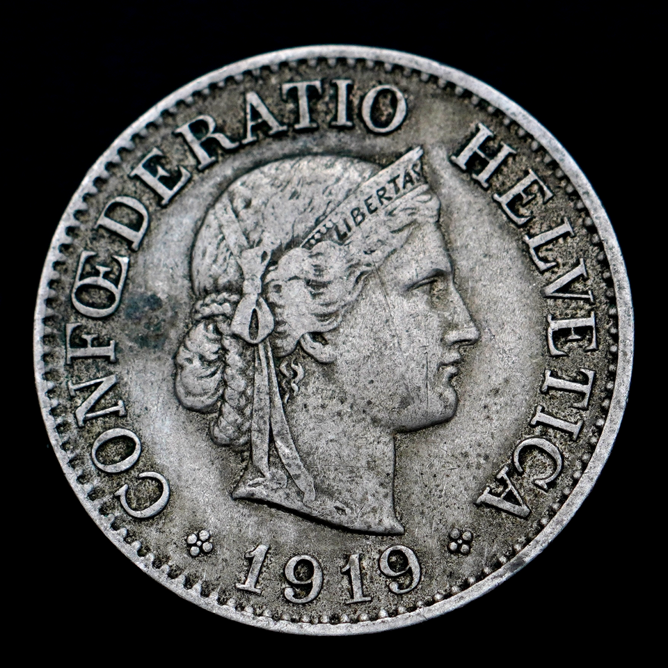 1919B Switzerland 10 Rappen Coin, km27, Mintage 3,000,000 - Rare Coin ...