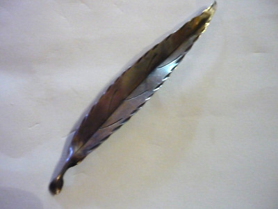 Stuart Nye Sterling Silver Vintage Leaf Brooch Pin Signed 4" | eBay