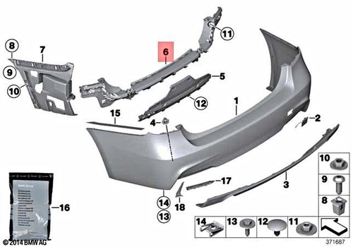 Genuine BMW Hybrid F30 F35 316d 316i 316Li 318d Guide Center Rear ...