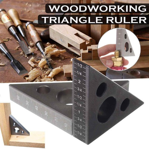 Aluminum Alloy Right Angle Ruler Triangle Ruler Woodworking Measuring ...