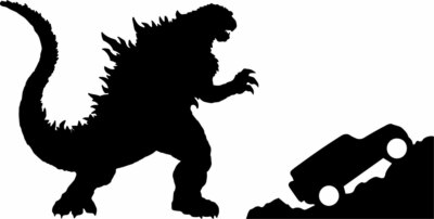 Godzilla Windshield Decal Godzilla Corner Godzilla Vinyl Decal Fits ...