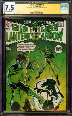 Green Lantern #76 JSA Signed Dick Giordano CGC 7.5 OW/W 1st Neal Adams ...