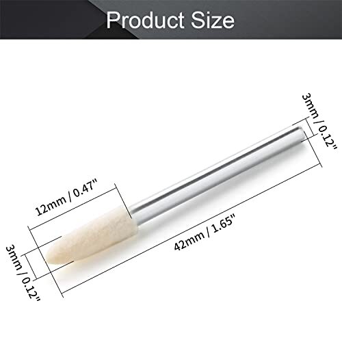 3mm Wool Felt Mounted Points Conical Polishing Bits Burrs Buffing ...