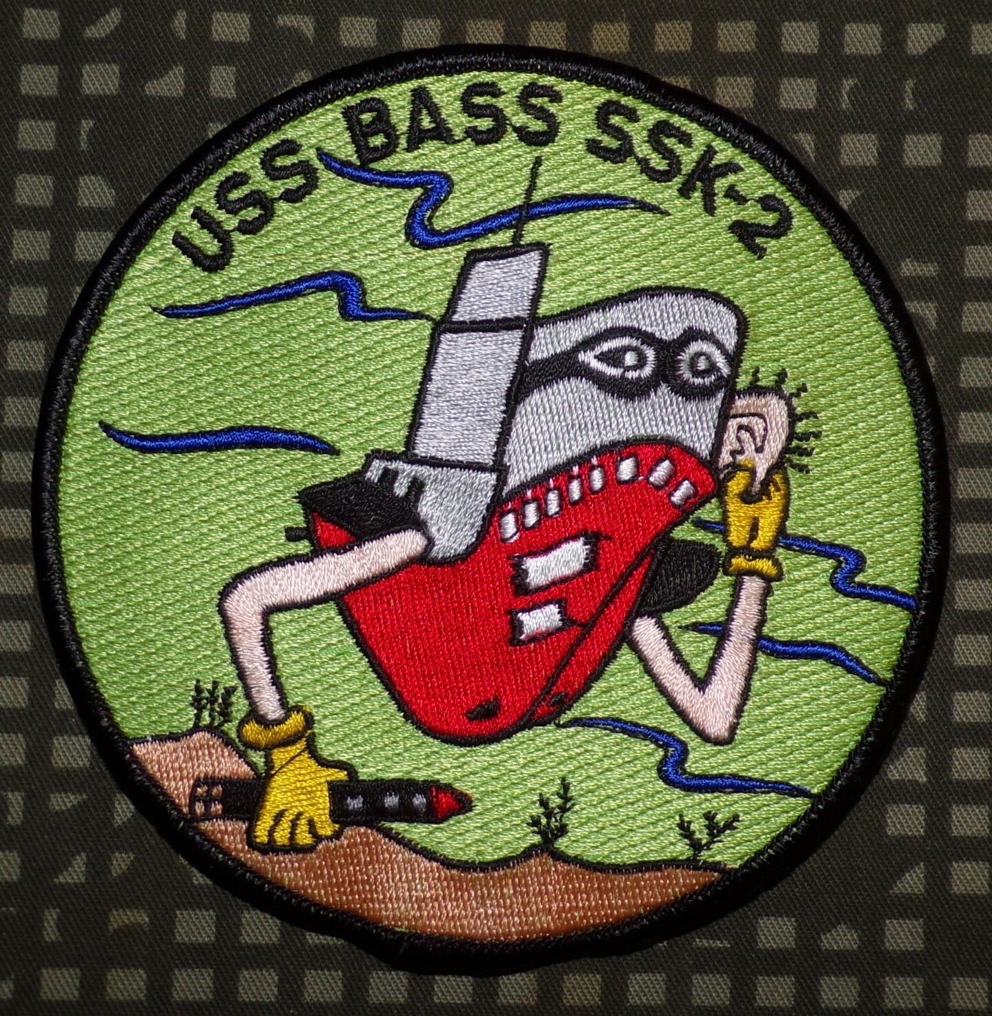 US Navy USS Bass SSK 2 Submarine Embroidered Full Color Patch | eBay