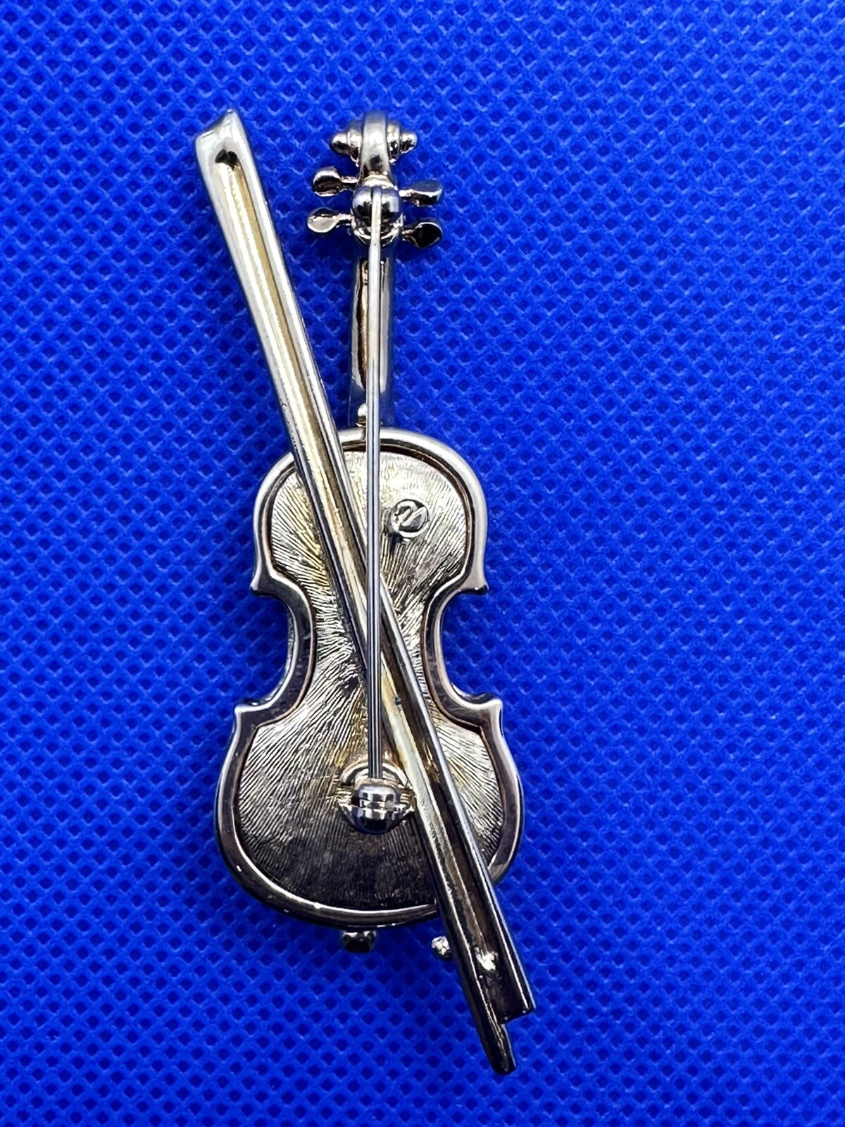 VINTAGE SWAROVSKI CRYSTAL VIOLIN CELLO PIN BROOCH GOLD TONE RETIRED ...