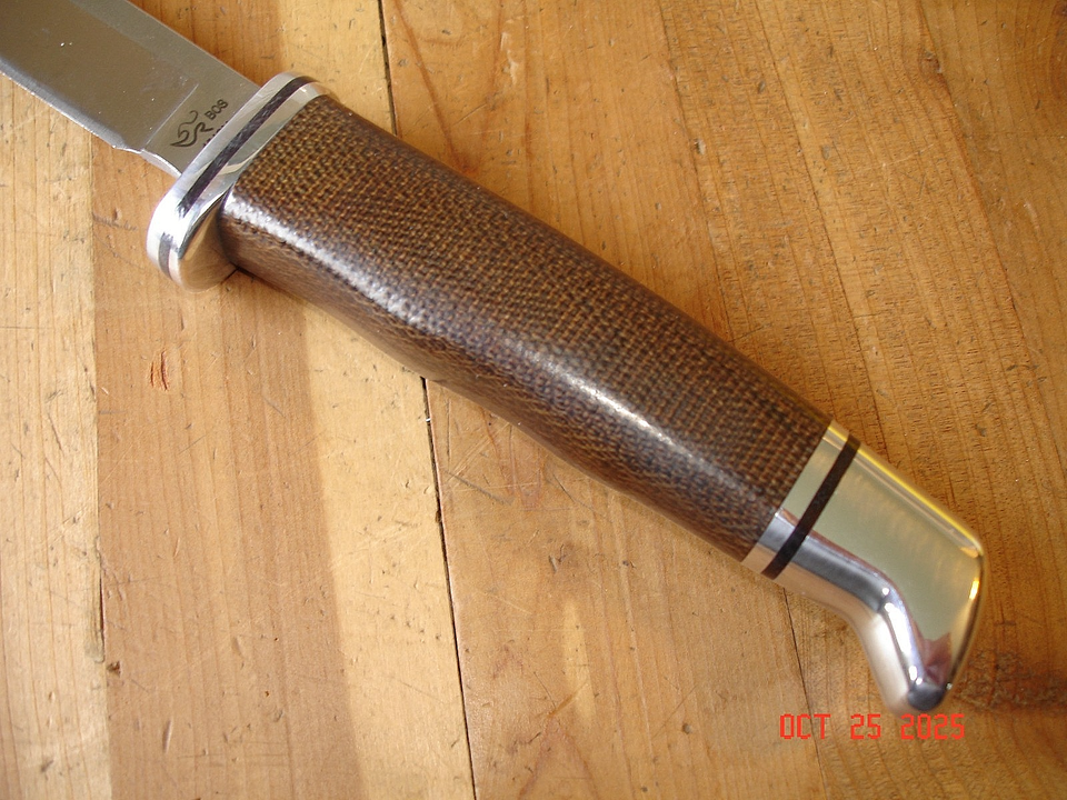 NIB FB BUCK KNIFE 102 WOODSMAN GRN MICARTA HANDLE BOS 154CM BLADE ...