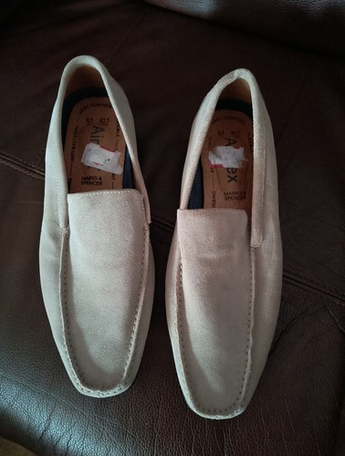 M&S Men’s Moccasin, Beige Suede UK8.5, EU42.5, Airflex Insole, Non Slip ...