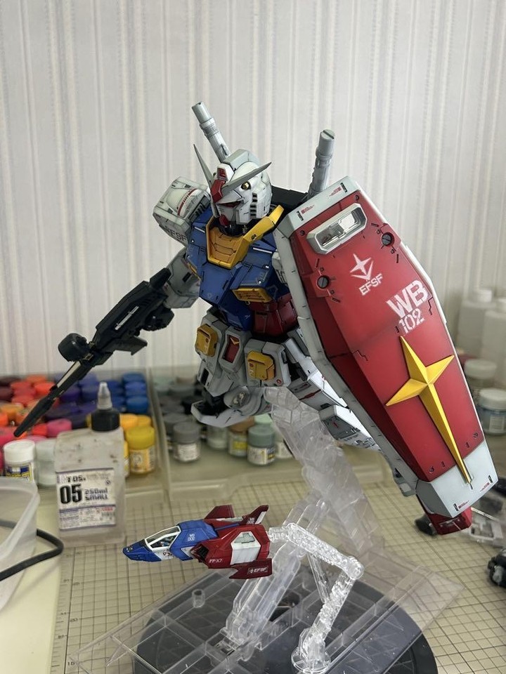PG Unleashed 1/60Rx-78-2 Gundam Gunpla Bandai Built & Painted 632153e ...