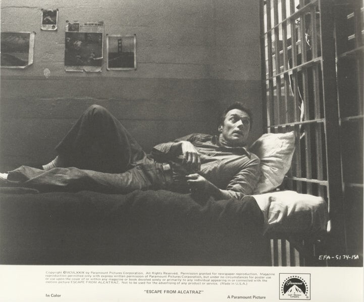 Escape From Alcatraz Clint Eastwood in Prison Cell Original 8x10 Photo ...