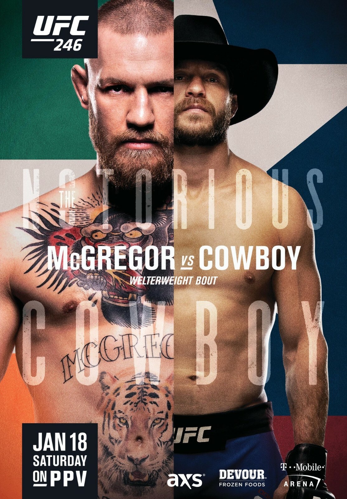 UFC 246 Poster – Conor McGregor vs Cowboy Cerrone – MMA – 11×17 13×19