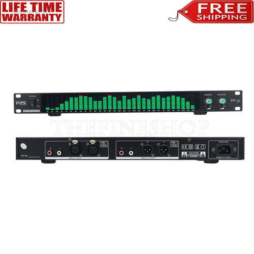 BDS PP-31 Green LED Audio Spectrum Analyzer Display 1U Music VU Meter ...