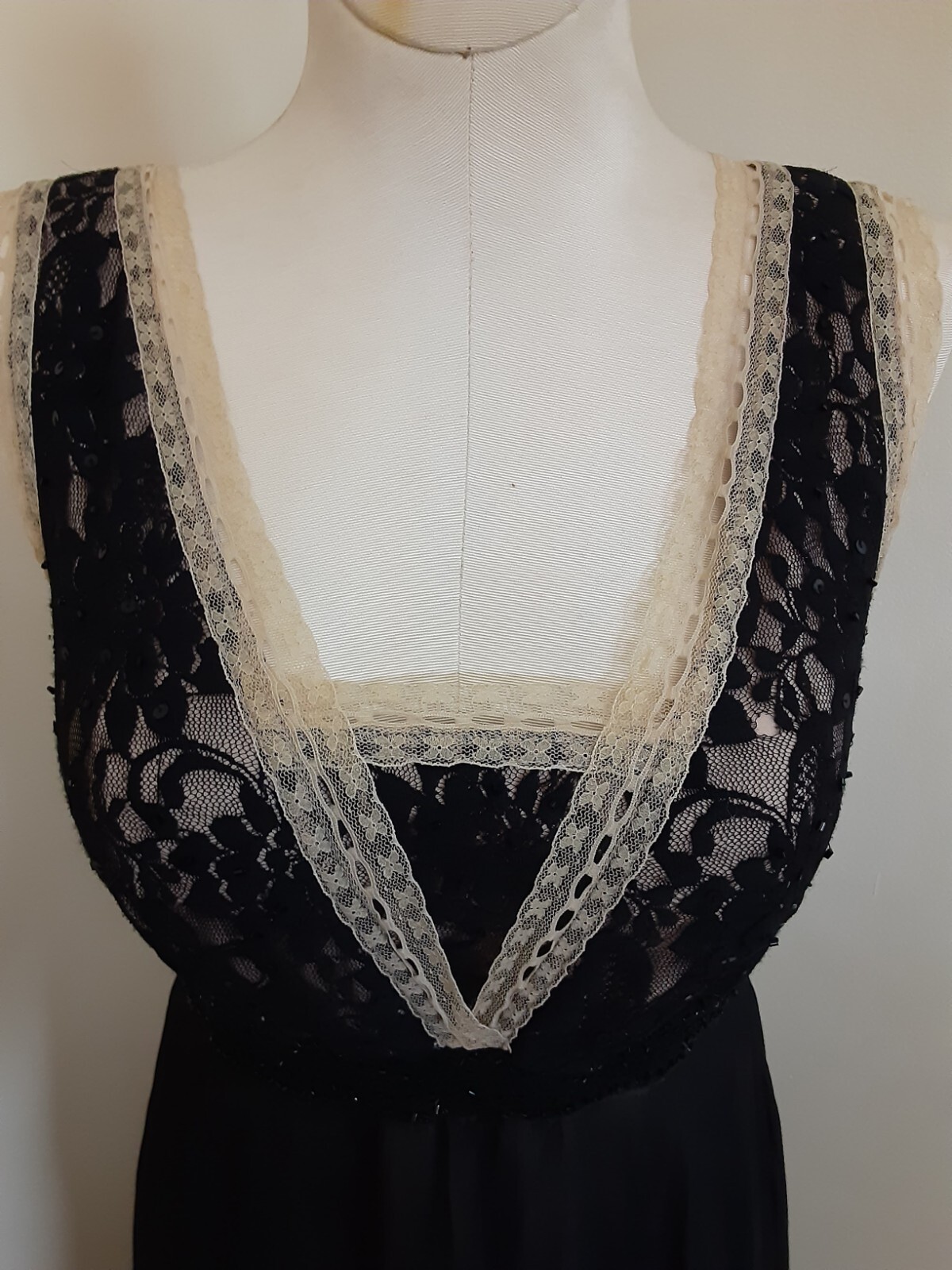 Vintage Spiegel Black Long Nightgown Lingerie Sleepwe… - Gem