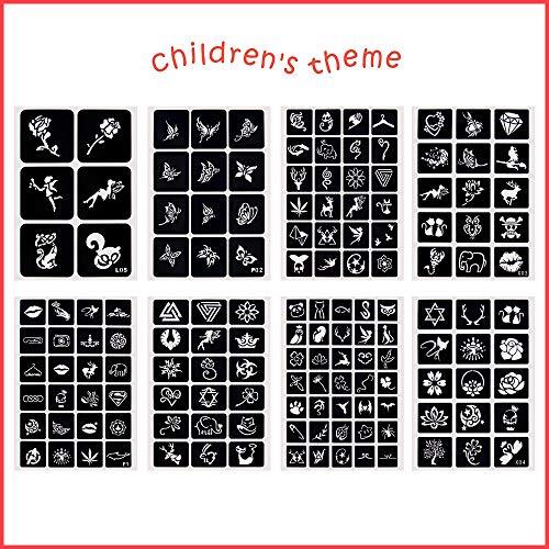 282 Designs Temporary Tattoo Stencils Removable Tattoo Stickers Face ...