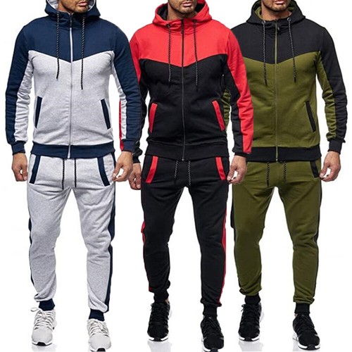 Hommes Fermeture Éclair Sport Ensemble Sweat Costume Jogging Ensemble ...