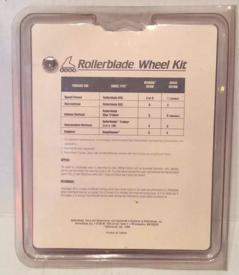 Rollerblade Replacement Wheel Kit (new) NOS Roller Skates Skating | eBay