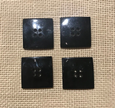 4 x Square Gloss Black Vintage Buttons 22mm (jx307) FREE POST | eBay