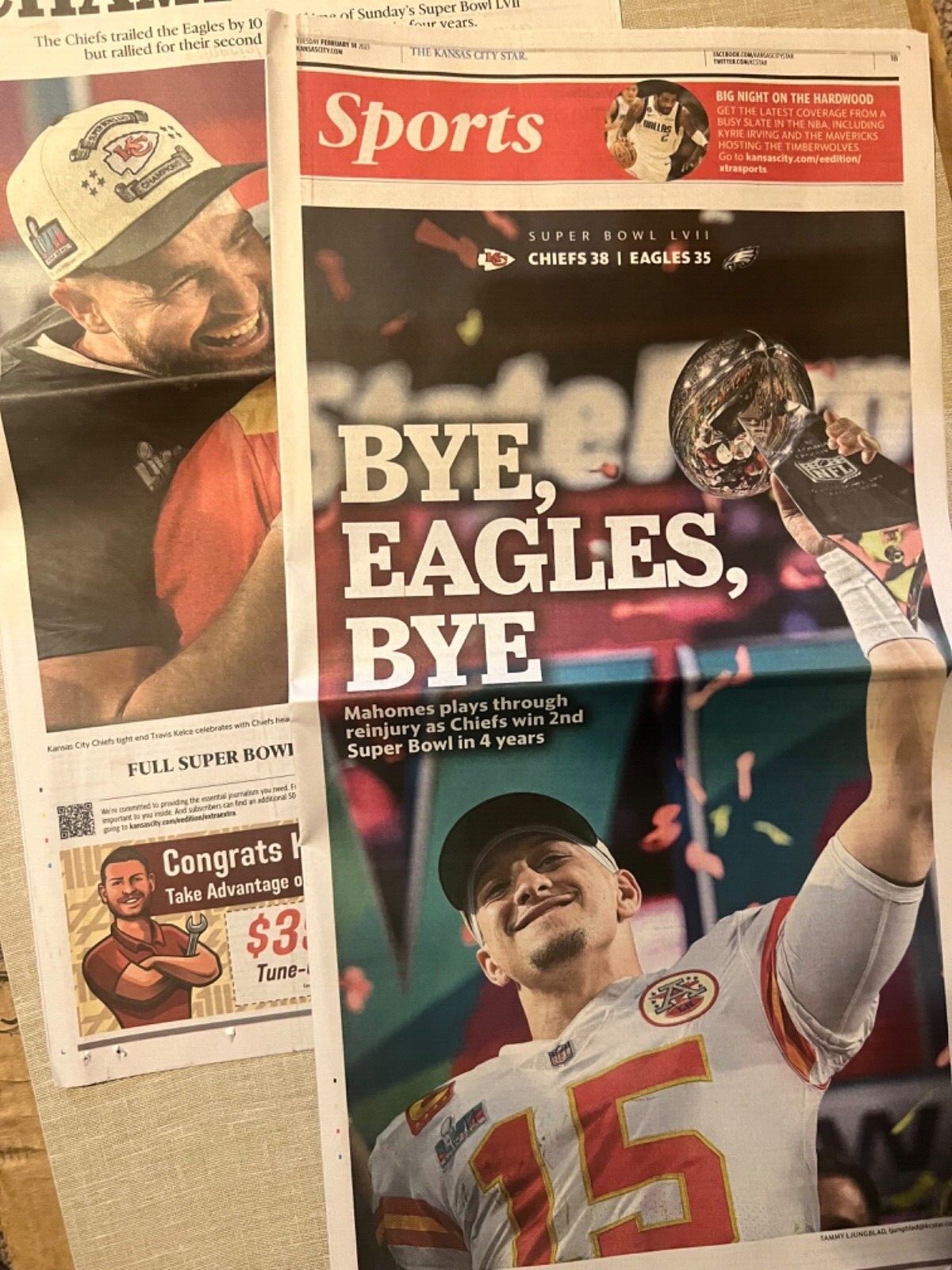 Newspaper Feb 14, 2023 CHIEFS SUPER BOWL | Grelly USA