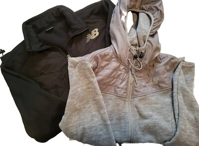 2 New Balance Zip Up Sweaters - 1 Grey / 1 Black Both Small | eBay