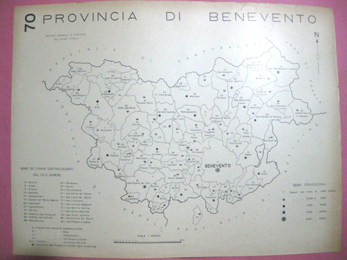 antica mappa COMUNI DELLA PROVINCIA DI BENEVENTO RUVIANO MOLINARA ...
