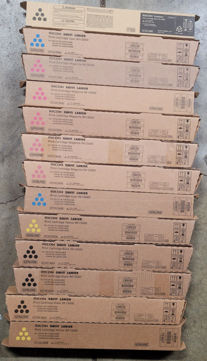 Ricoh Savin Toner IM C6000 C4500 842279, 842280, 842281, 842282 (Qty 13 ...