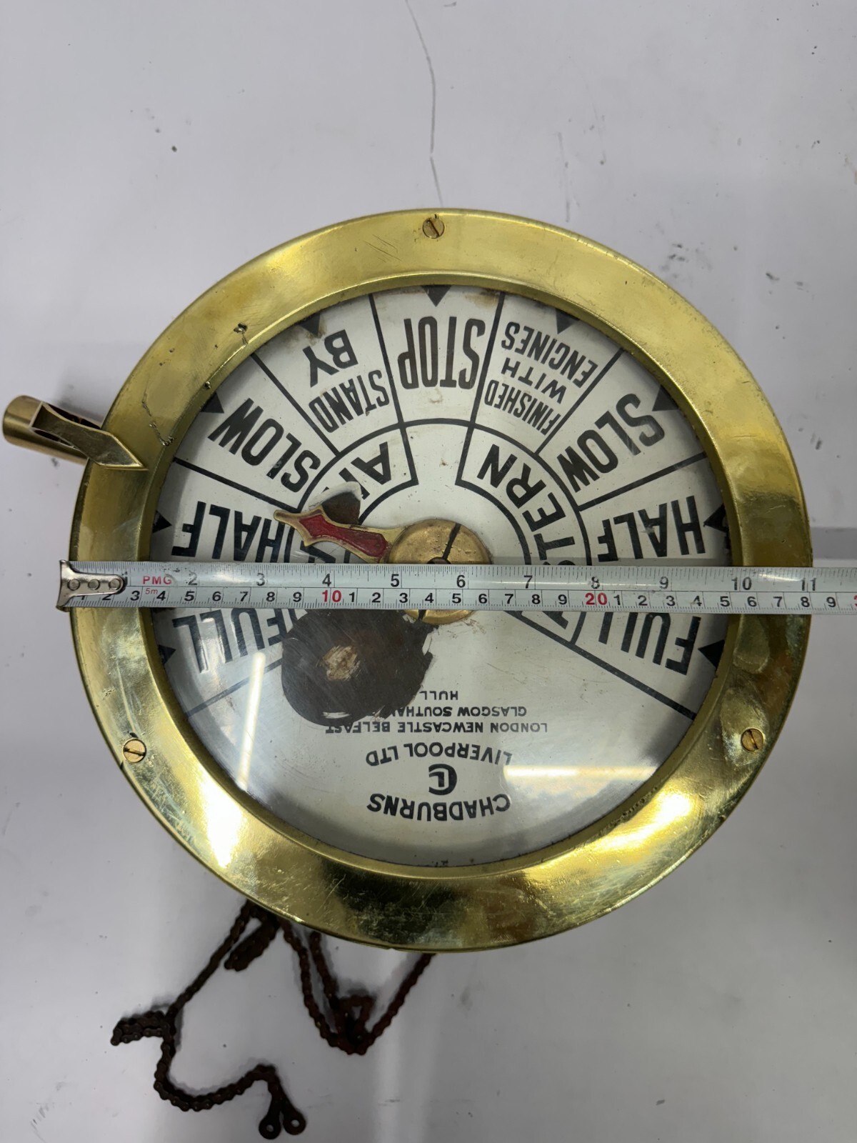 Original Brass Iron Chadburns Liverpool Ltd. London Ship Wall Telegraph ...