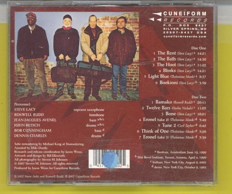 Early and Late/Steve Lacy-Roswell Rudd Quartet (CD, Cuneiform Records ...