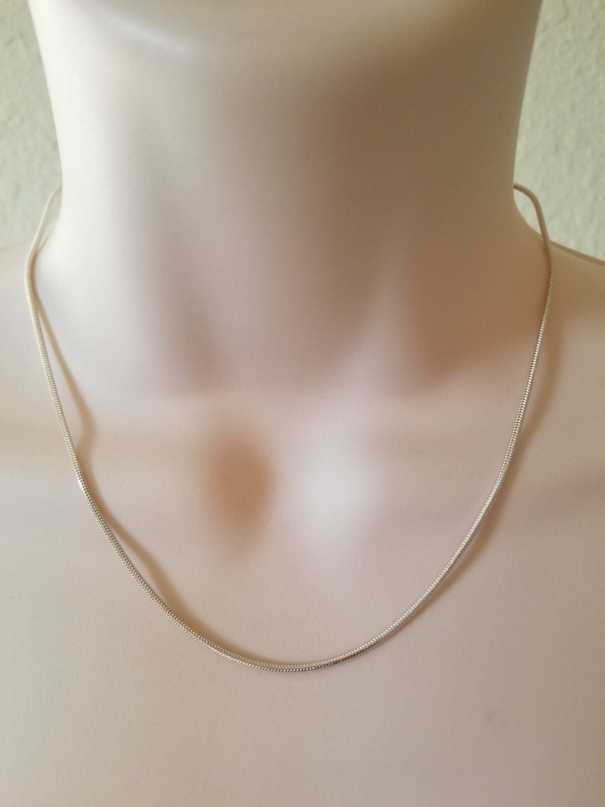 Solid 925 Sterling Silver 1.5mm 16" Snake Chain Spring Lock Clasp ...