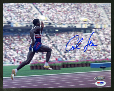 Carl Lewis SIGNED 8x10 Photo Olympic Gold Medalist Relay WR PSA/DNA ...