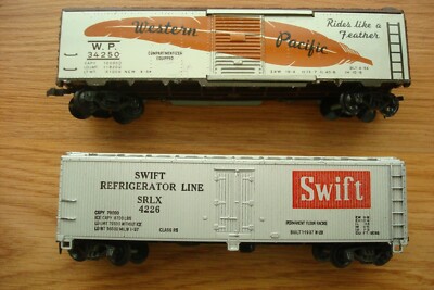 2 HO SCALE BOXCARS-WESTERN PACIFIC 34250 & SWIFT REF LINE BOX CAR#4226 ...