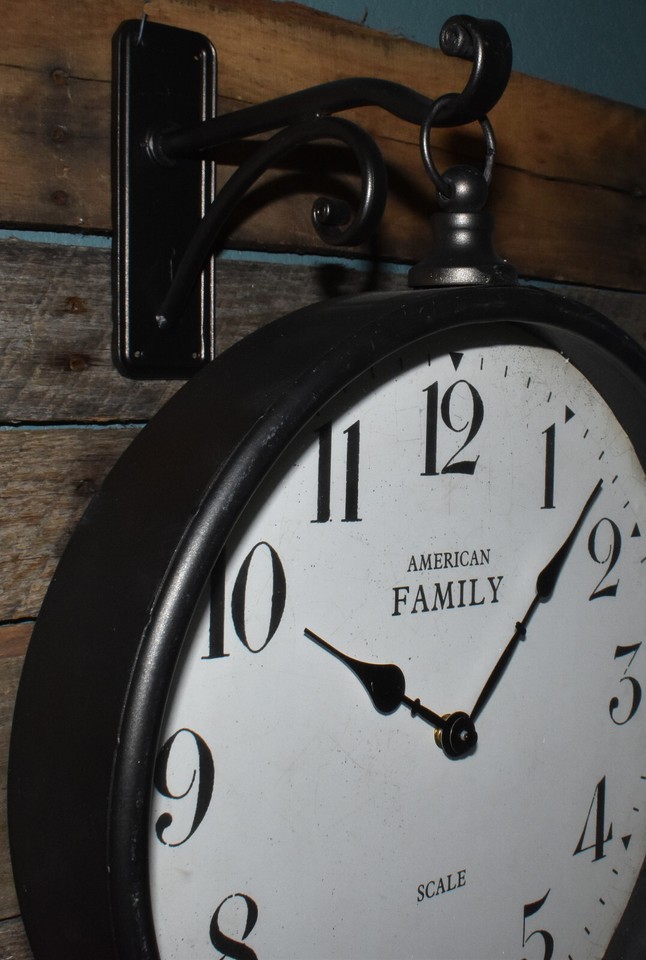 Large Vintage Inspired General Store Scale Clock with Hanging Vegetable ...