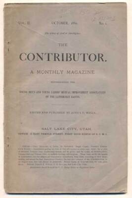 Junius F Wells / Contributor Monthly Magazine Representing the Young ...