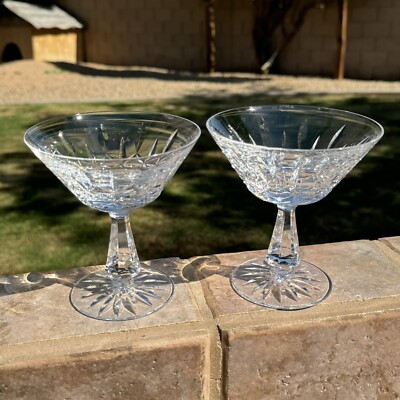 Set 2 Waterford Crystal Rosslare 4.75" Champagne Martini Glasses Old ...