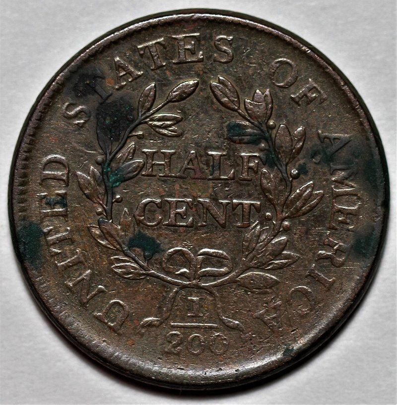 1806 Draped Bust Half Cent - Small 6/Stemless - Corrosion - US 1/2c ...