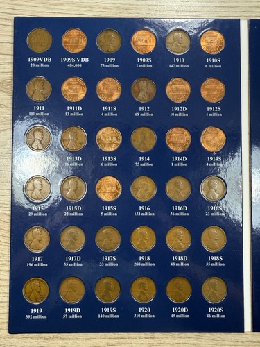 ** 1909-2025 LINCOLN CENT SET- 294 COINS- BU COINS/ SEMI KEYS- PRICED ...
