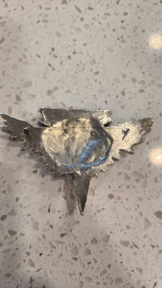 Star Trek Romulan Uniform Insignia silver plated metal pin 3.75 Inches ...