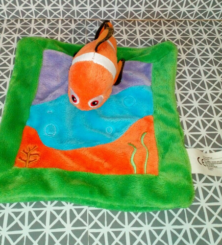 Doudou poisson Némo plat orange bleu vert mauve Disney Nicotoy | eBay