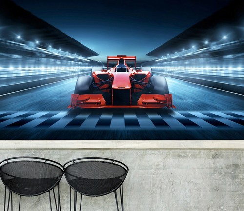 3D Track Racing A597 Transport Wallpaper Mural Self-adhesive Removable ...