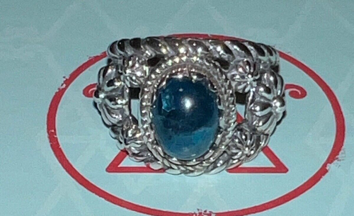 Carolyn Pollack Vintage Sterling Silver Oval Apatite Decorated Ring For ...