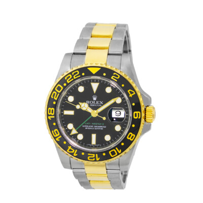 ROLEX Steel & 18K Yellow Gold 40mm GMT Master II Ceramic 116713 Box ...
