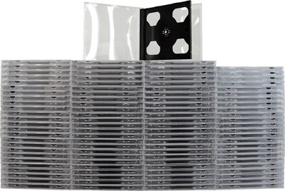 (100) CD2R10DG Double CD Jewel Boxes Cases SLIMLINE Dark Gray / Black ...