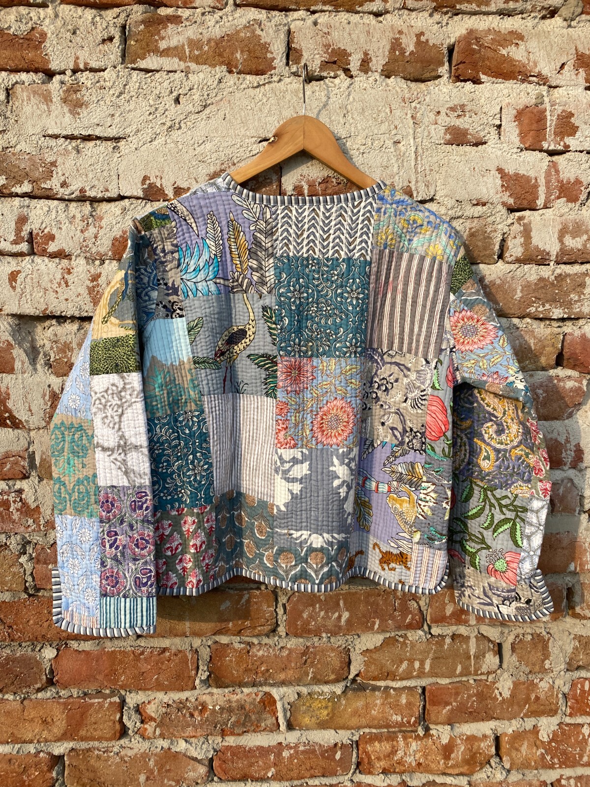 Grey Quilted Cotton Patchwork Jacket Handmade Cotton Jacket Women's ...