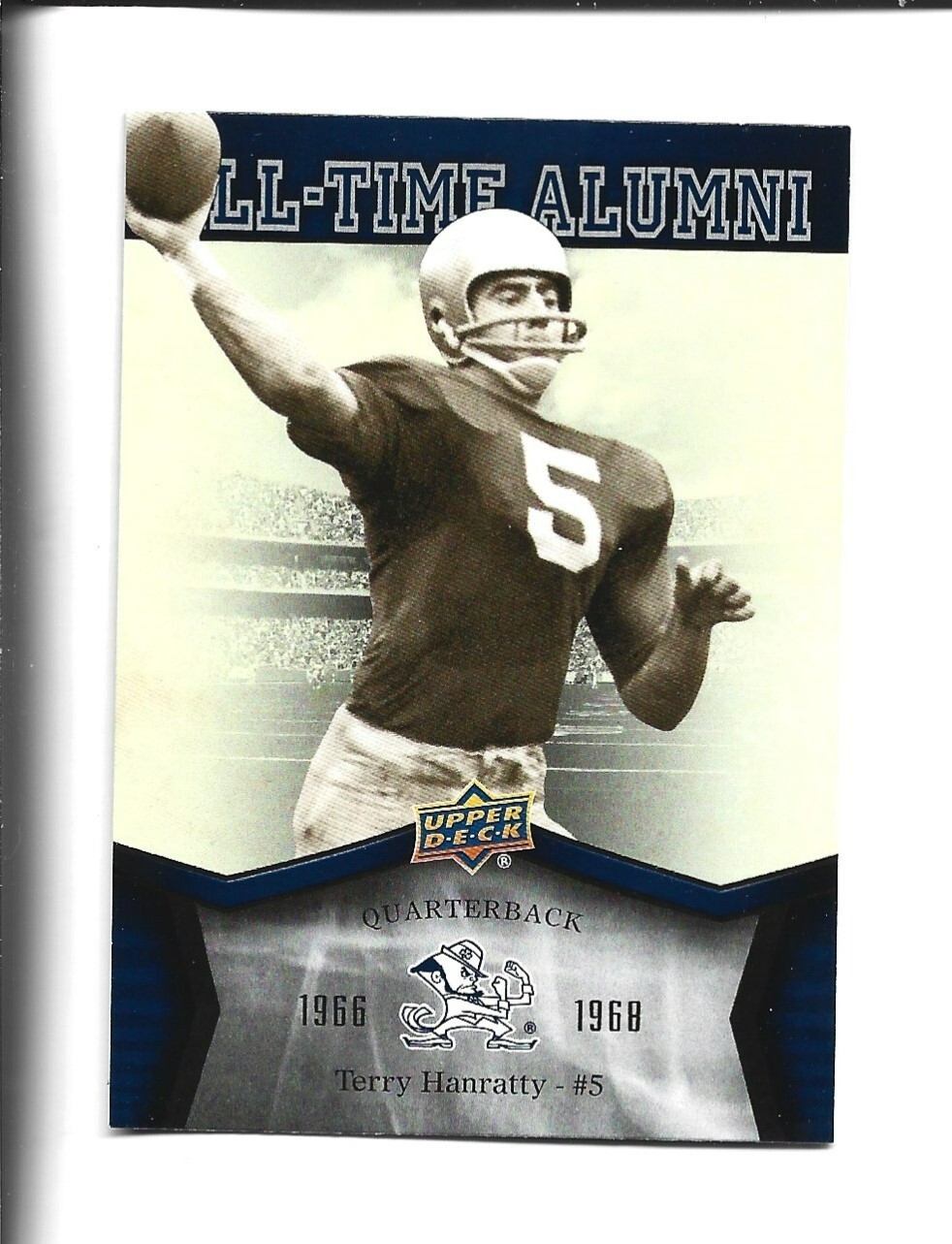 2013 Upper Deck Notre Dame Fighting Irish #ATA-TH Terry Hanratty card ...