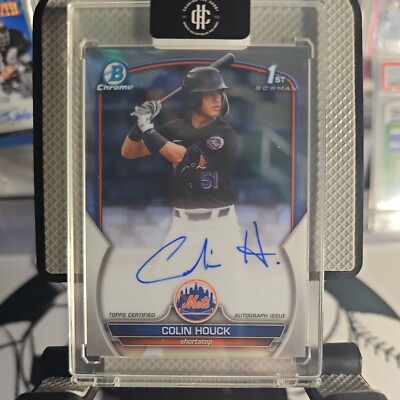 2023 Bowman Draft Colin Houck 1st Chrome Auto RC Prospect New York Mets ...
