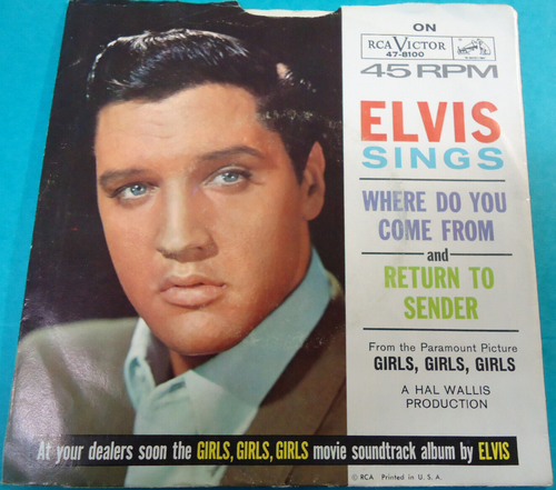 ELVIS PRESLEY ~ Return To Sender ~ Original 45 rpm Vinyl Record Canada ...