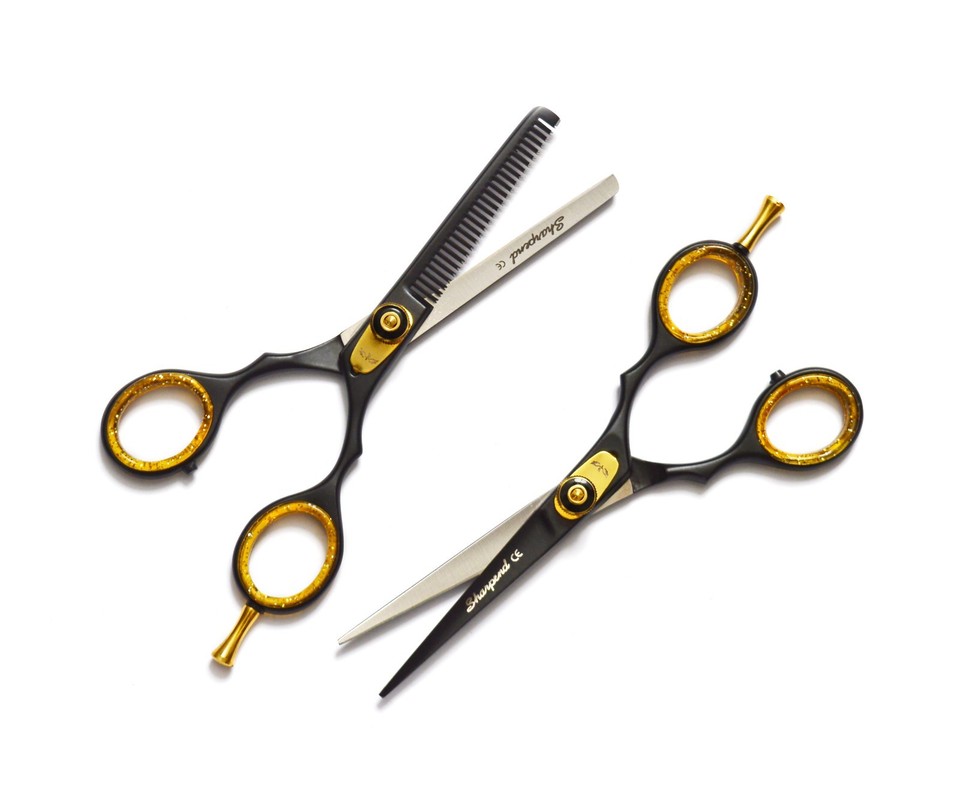 New Professional Barber Hairdressing Scissors Set Gold Edition & Razor ...