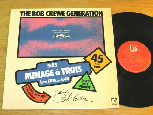DISCO 12" SINGLE - THE BOB CREWE GENERATION - ELEKTRA 11380 - "MANAGE a ...